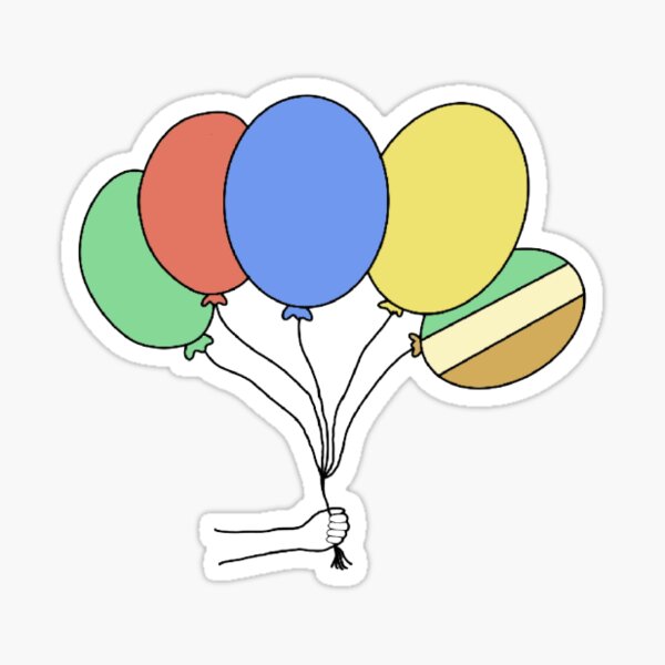 "One Direction Microphone Colours Balloons" Sticker for Sale by ...