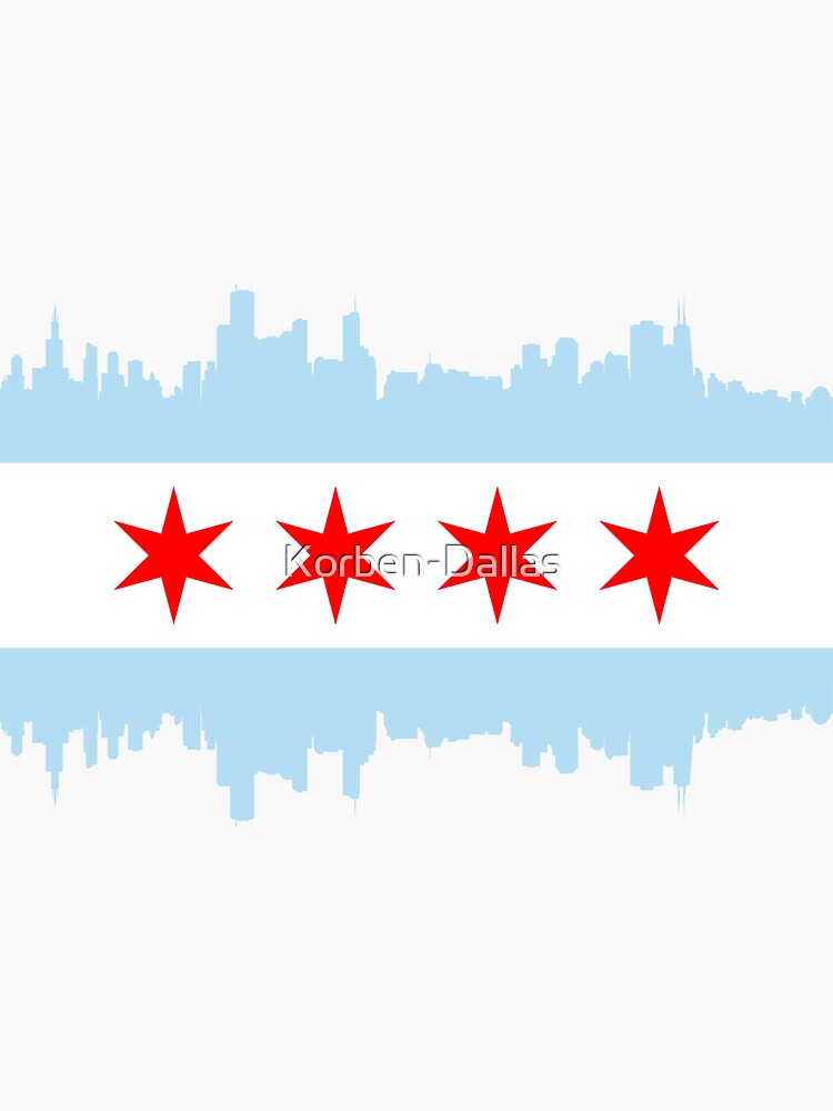 "Chicago Skyline Flag" Sticker for Sale by Korben-Dallas | Redbubble