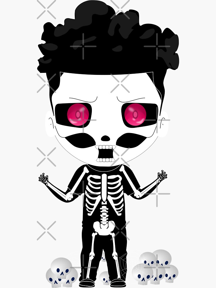 "Chibi Skeleton " Sticker for Sale by Chiibz | Redbubble