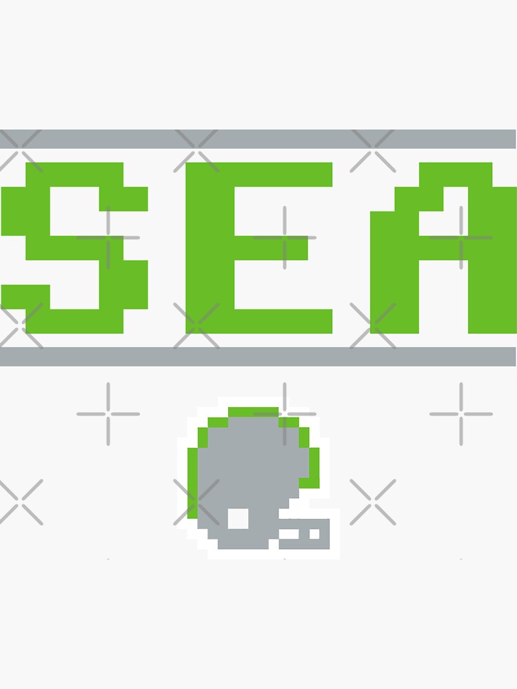 "Seattle Football 8-Bit Helmet" Sticker for Sale by toutwearapparel ...