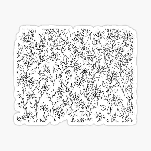 "Floral line art" Sticker for Sale by kallyfactory | Redbubble