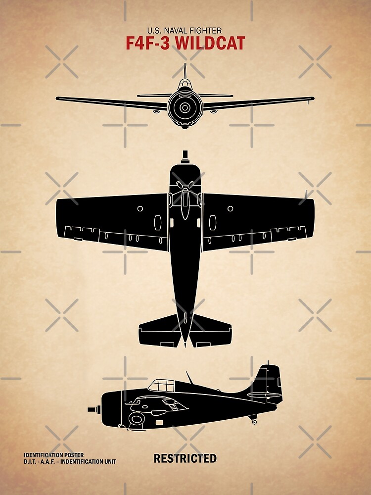 "WW2 F4F Wildcat Identification Chart" Art Print for Sale by rogue ...
