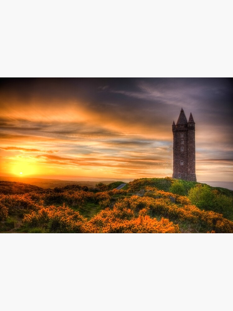 "Sunset at Scrabo Tower" Art Print for Sale by rosscaughers | Redbubble