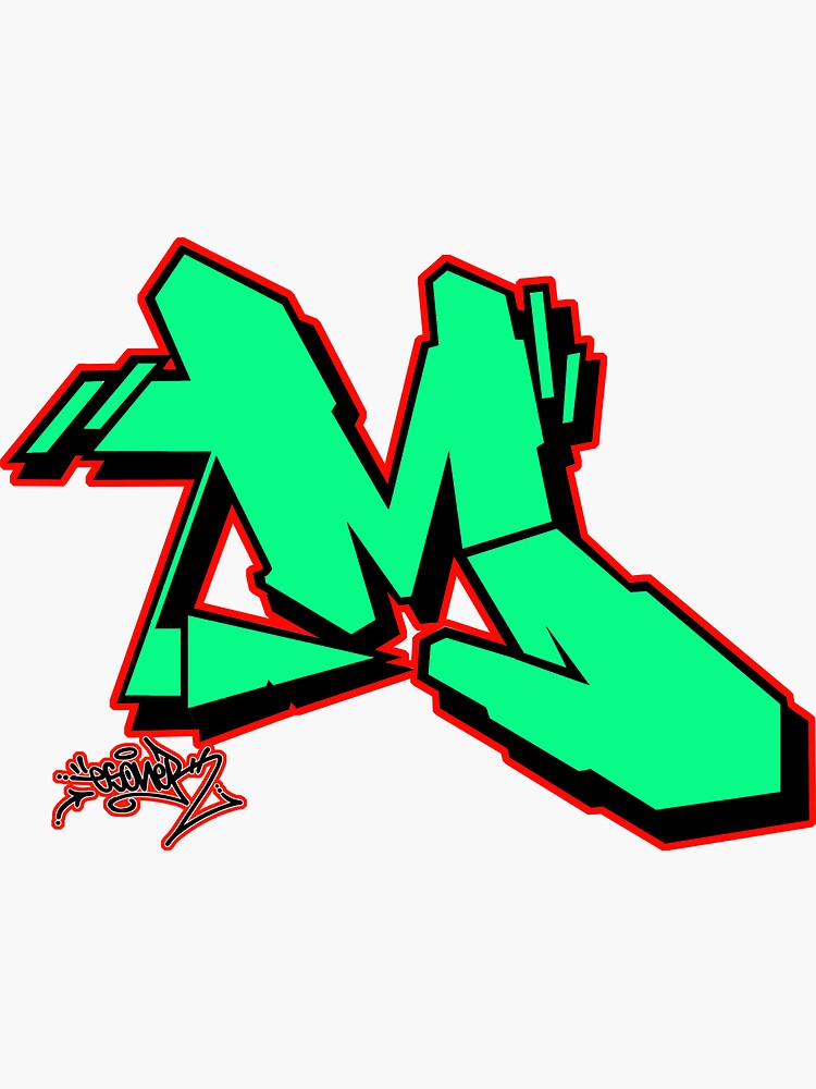 "GREEN LETTER M BY ESONE URBAN GRAFFITI STREET STYLE " Sticker for Sale ...