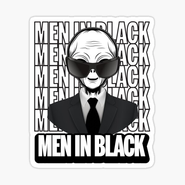 "MEN IN BLACK" Sticker for Sale by RIGHTCHUS | Redbubble