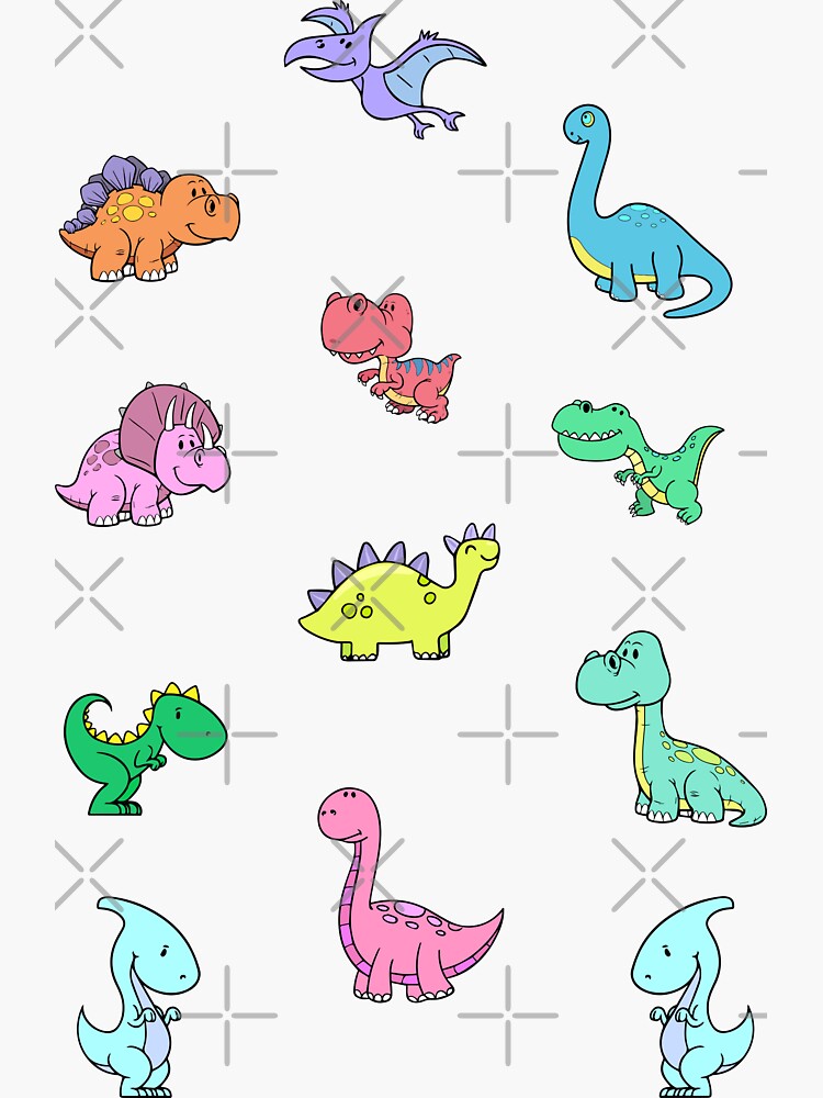 "Mini Dinos Pack - Dino Set" Sticker for Sale by THEMADBRUSH | Redbubble