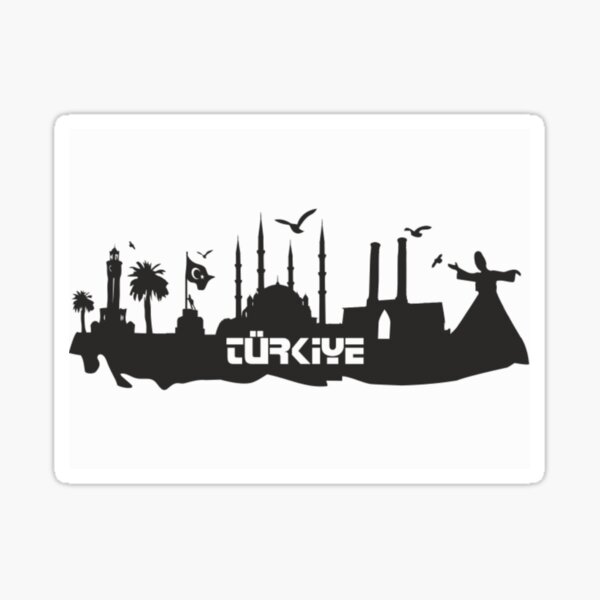 "Turkiye Black-White " Sticker for Sale by blossom01 | Redbubble