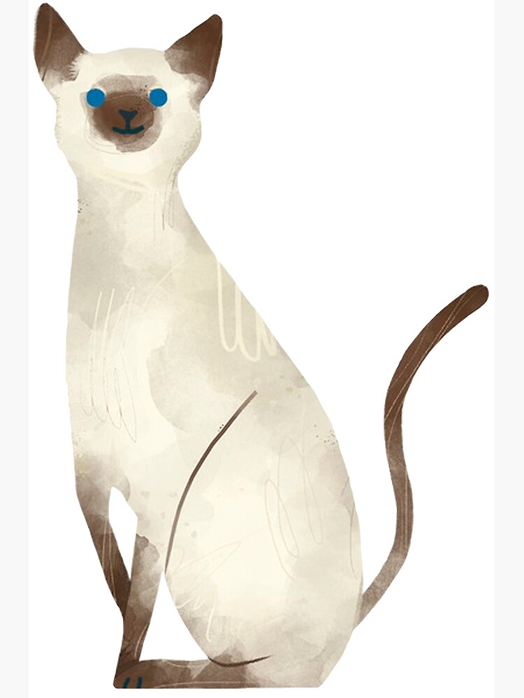 "Cute Siamese Cat Drawing" Poster for Sale by Onimarupod | Redbubble