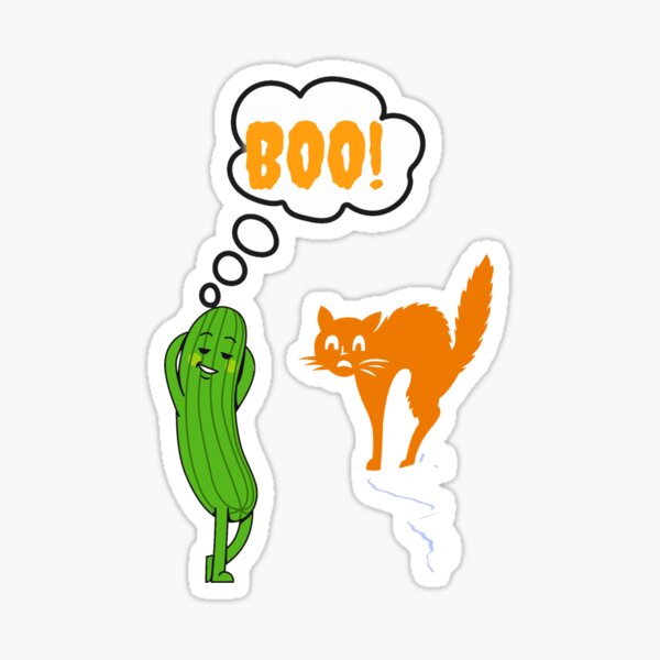 "Cats and cucumber-scared cat of cucumber" Sticker for Sale by ...