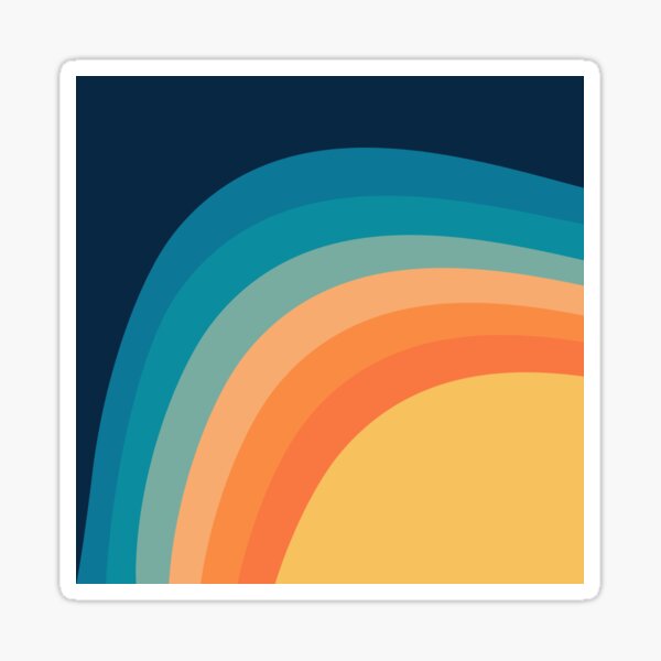 "Colorful retro curves" Sticker for Sale by BattaAnastasia | Redbubble