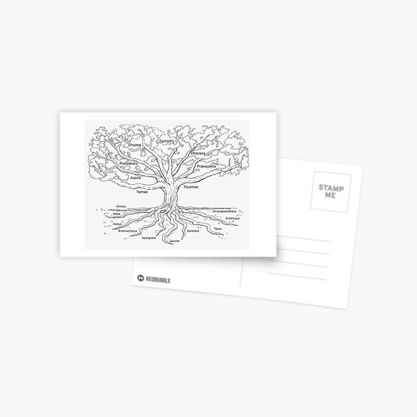 "8-limbed Tree of Yoga by Justin Lorenzen" Postcard for Sale by ...