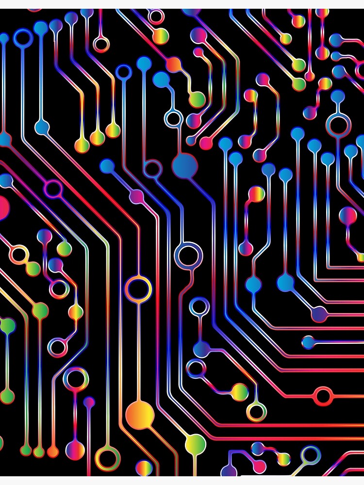 "RGB circuit board, Electronic chip blueprint, electronic" Poster by ...