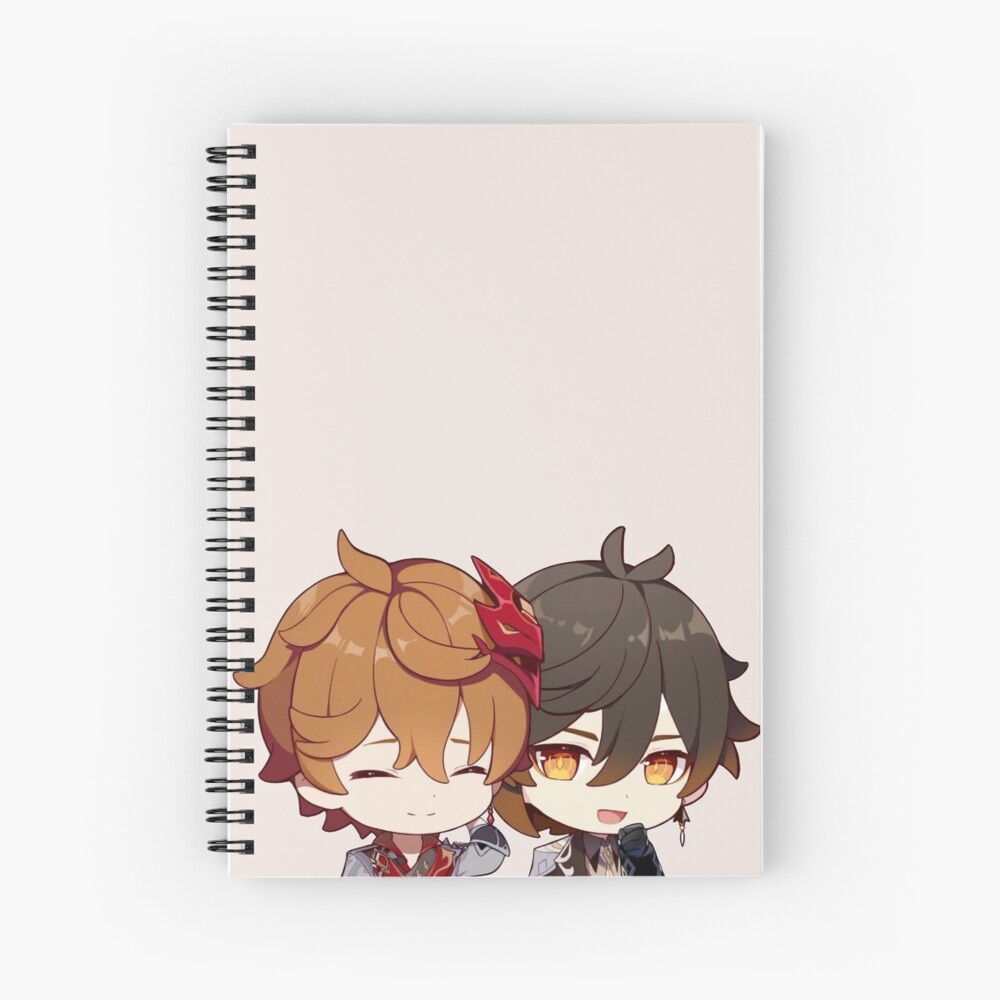 "Chibi Childe & Zhongli - Genshin Impact" Spiral Notebook for Sale by ...