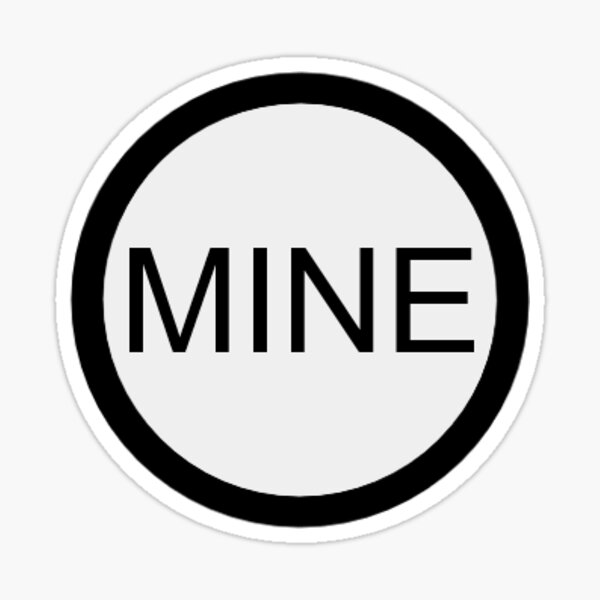 "MINE Circle 1" Black White" Sticker by sobekisis | Redbubble