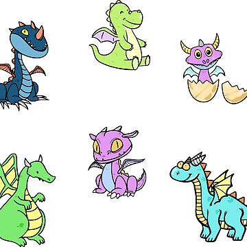 "Mini Dragons Pack" Sticker for Sale by THEMADBRUSH | Redbubble