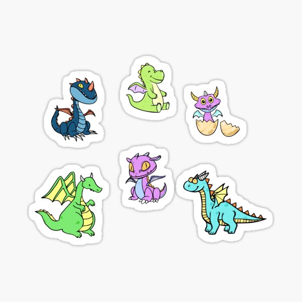 "Mini Dragons Pack" Sticker for Sale by THEMADBRUSH | Redbubble