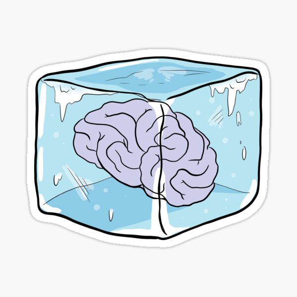"Brain Teaser: Brain Freeze" Sticker for Sale by Zeragii | Redbubble