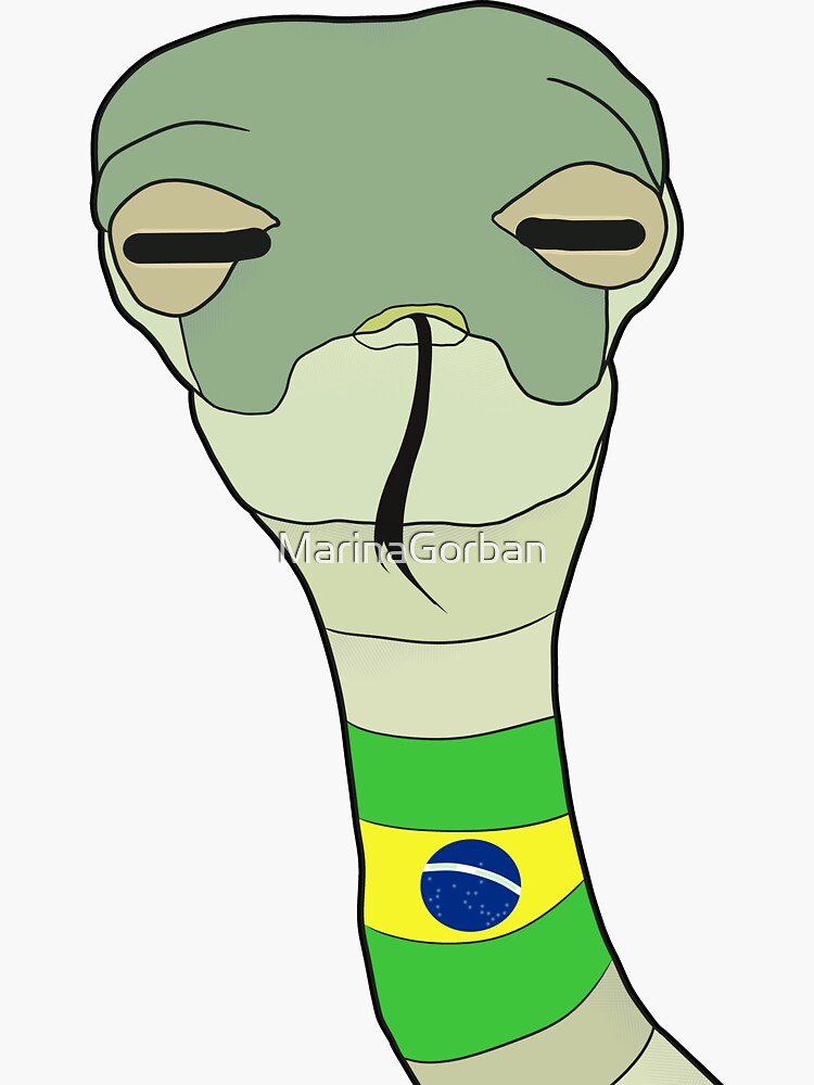 "Brazil Pride Baked Snake Flag - Funny Brazilian Nation" Sticker for ...
