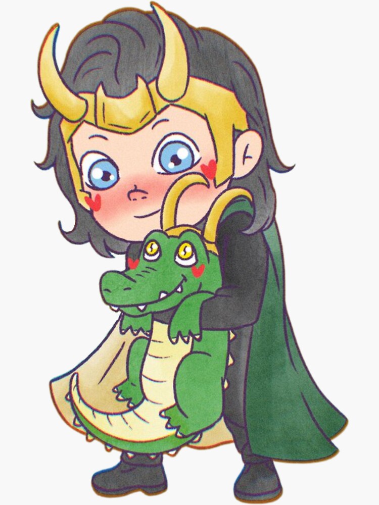 "Cute Croki with Loki" Sticker for Sale by PureHabitat | Redbubble