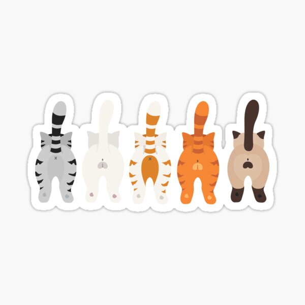 "Funny Cat Butt Design. Cat Anus Art" Sticker for Sale by Talbs | Redbubble
