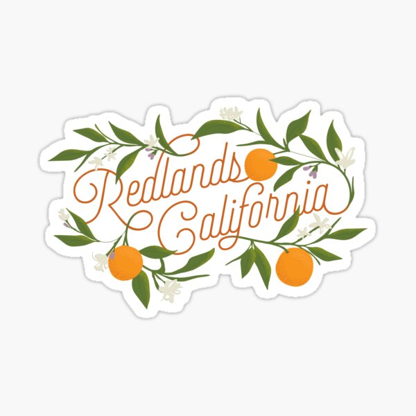 "Redlands California Orange Blossom Script" Sticker for Sale by ...