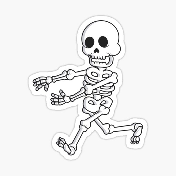 "Skeleton running away" Sticker for Sale by Zexten | Redbubble