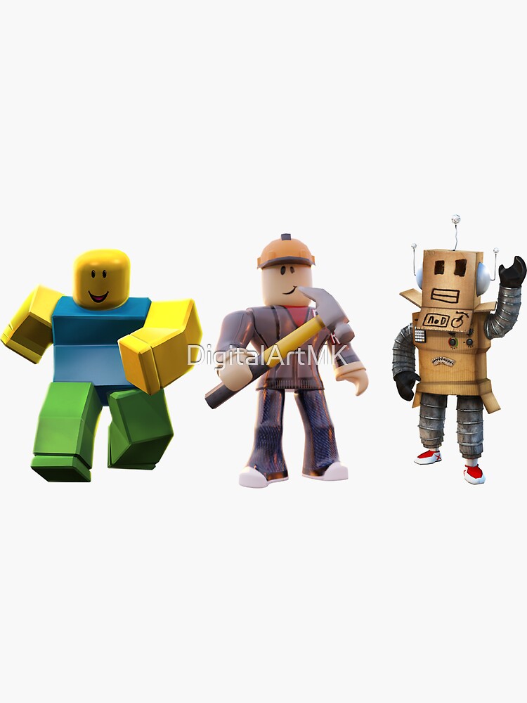 "Rolblox builder man , noob , robot" Sticker for Sale by DigitalArtMK ...