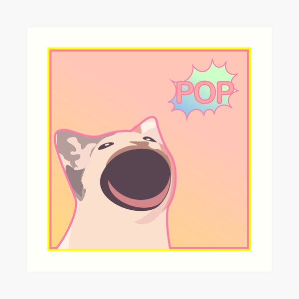 "Popcat - Graphic Pop Comic Style Art" Art Print for Sale by cOborski ...