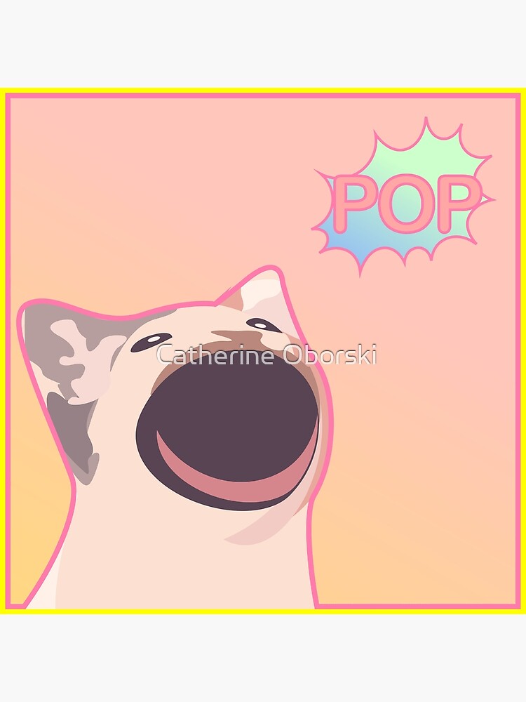"Popcat - Graphic Pop Comic Style Art" Art Print for Sale by cOborski ...