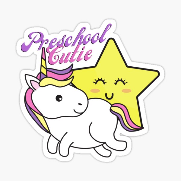"Preschool Cutie - Pre-K Cute Unicorn" Sticker for Sale by ...
