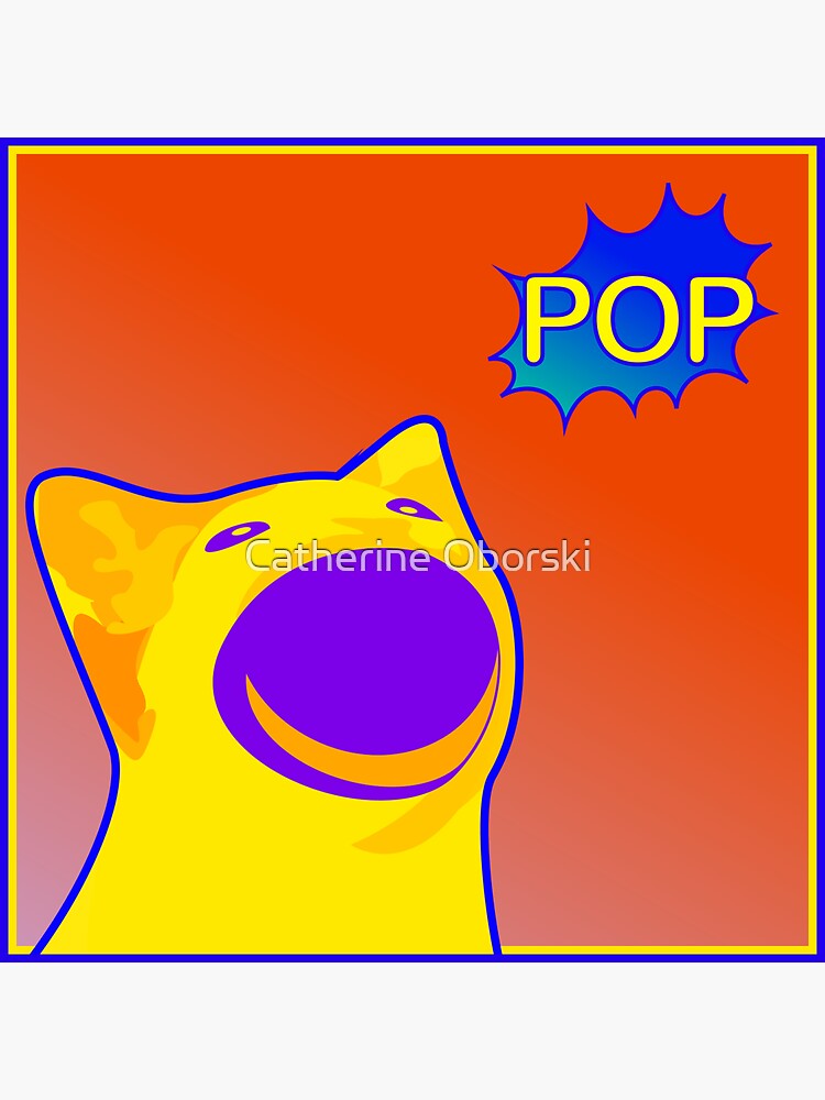 "Popcat - Graphic Pop Comic Style Art" Sticker for Sale by cOborski ...