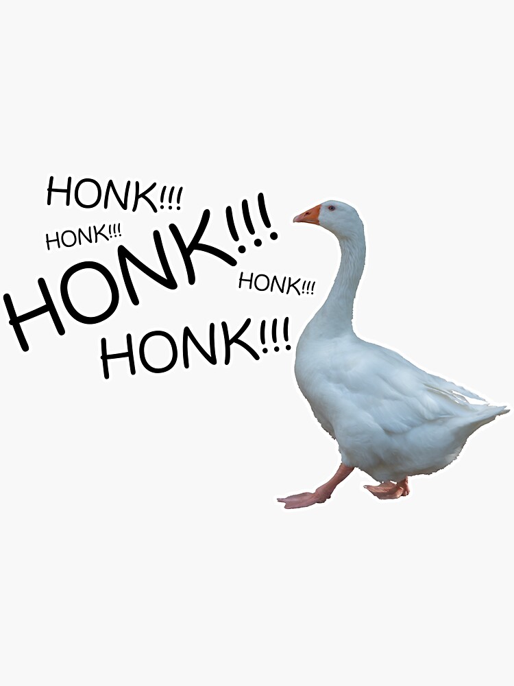 "Honking White Goose" Sticker for Sale by Karrakunga | Redbubble