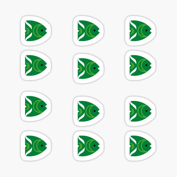 "Green Fishy Sticker Sheet" Sticker for Sale by FanTalCreations | Redbubble