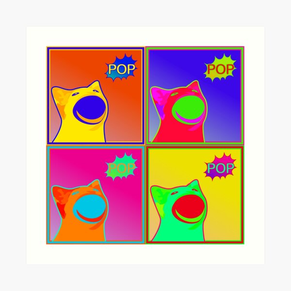 "Popcat - Graphic Pop Comic Style Art" Art Print for Sale by cOborski ...