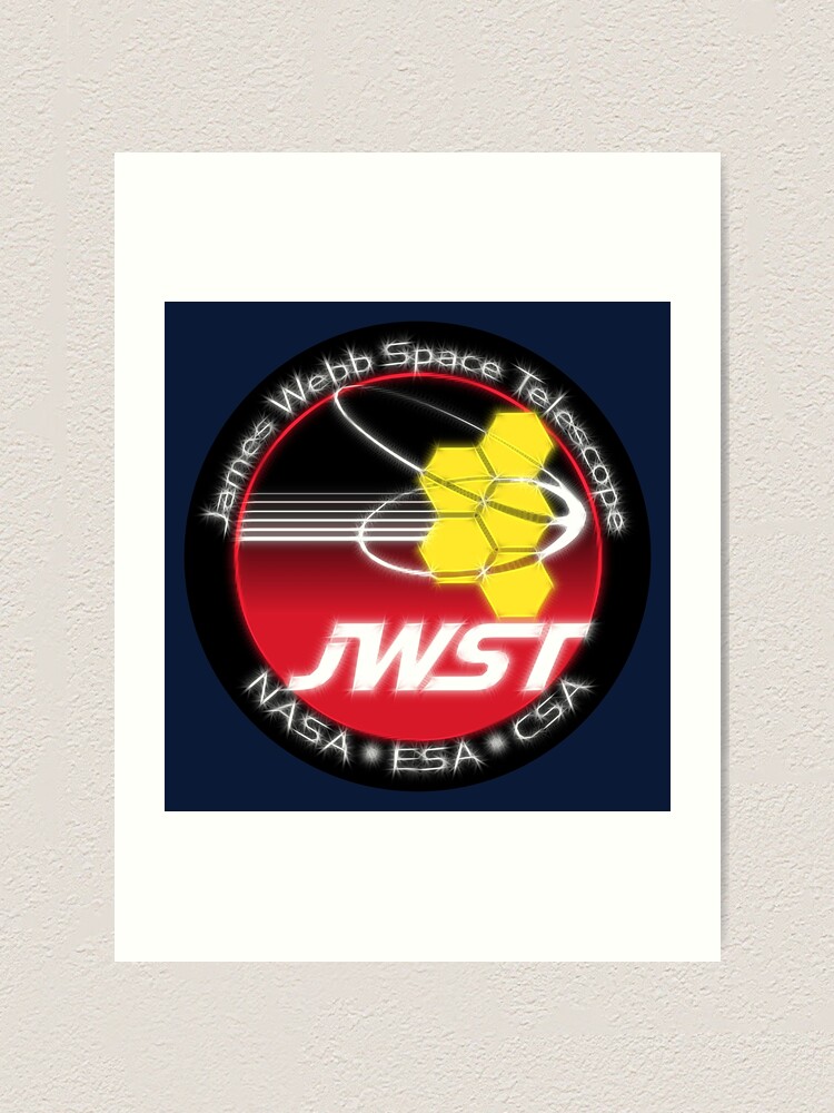 "NASA JWST James Webb space telescope badge yellow twinkling" Art Print ...