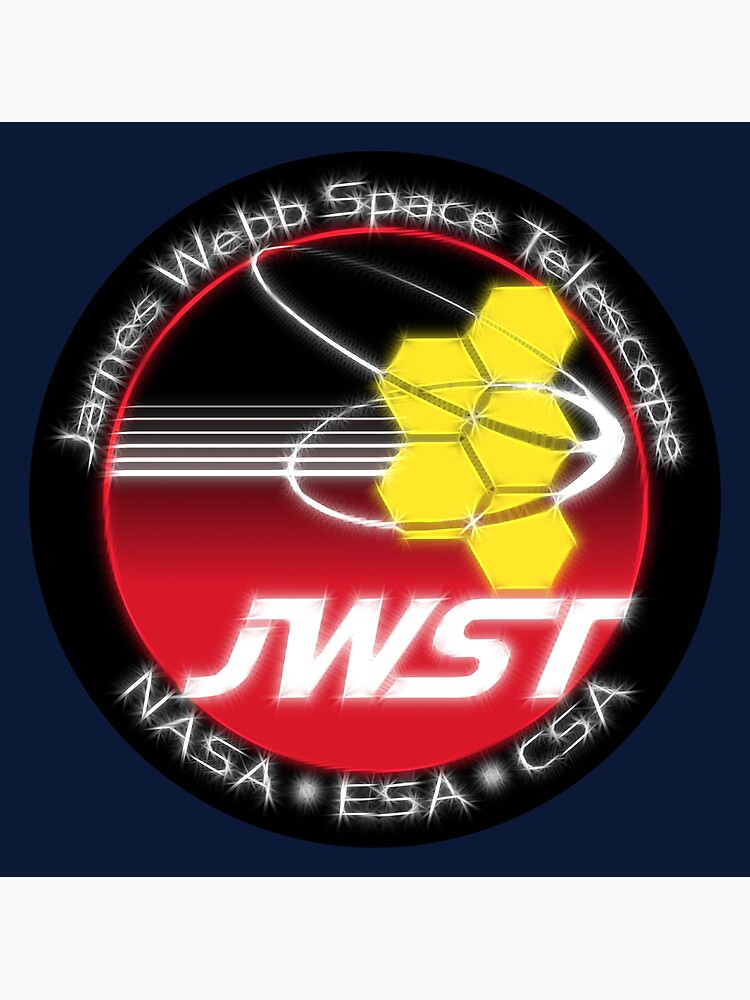 "NASA JWST James Webb space telescope badge yellow twinkling" Art Print ...