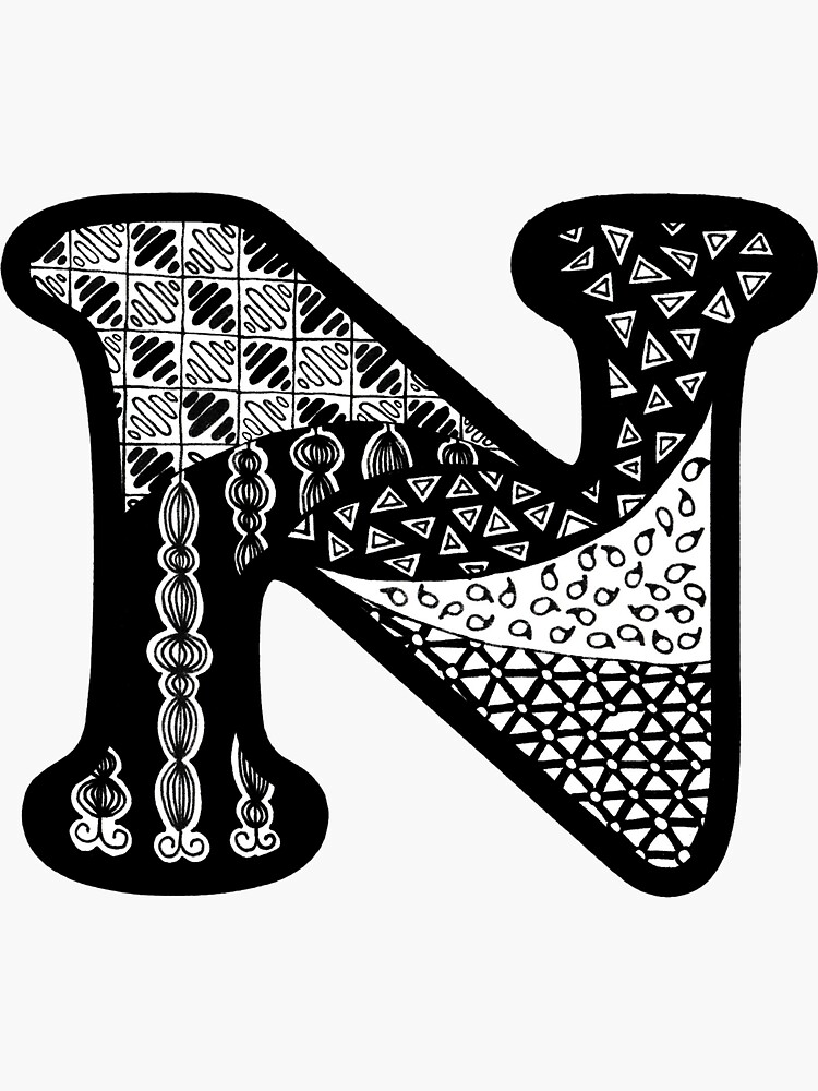 "Letter N (Big & Centered)" Sticker for Sale by DreamWearin | Redbubble