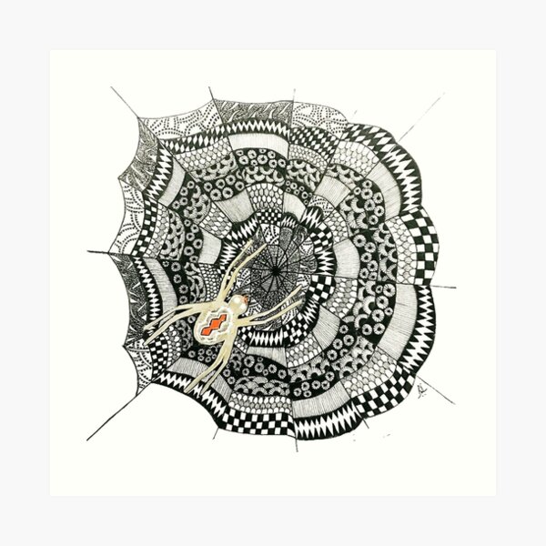 "Zentangle Spider Web" Art Print for Sale by ruchyum | Redbubble