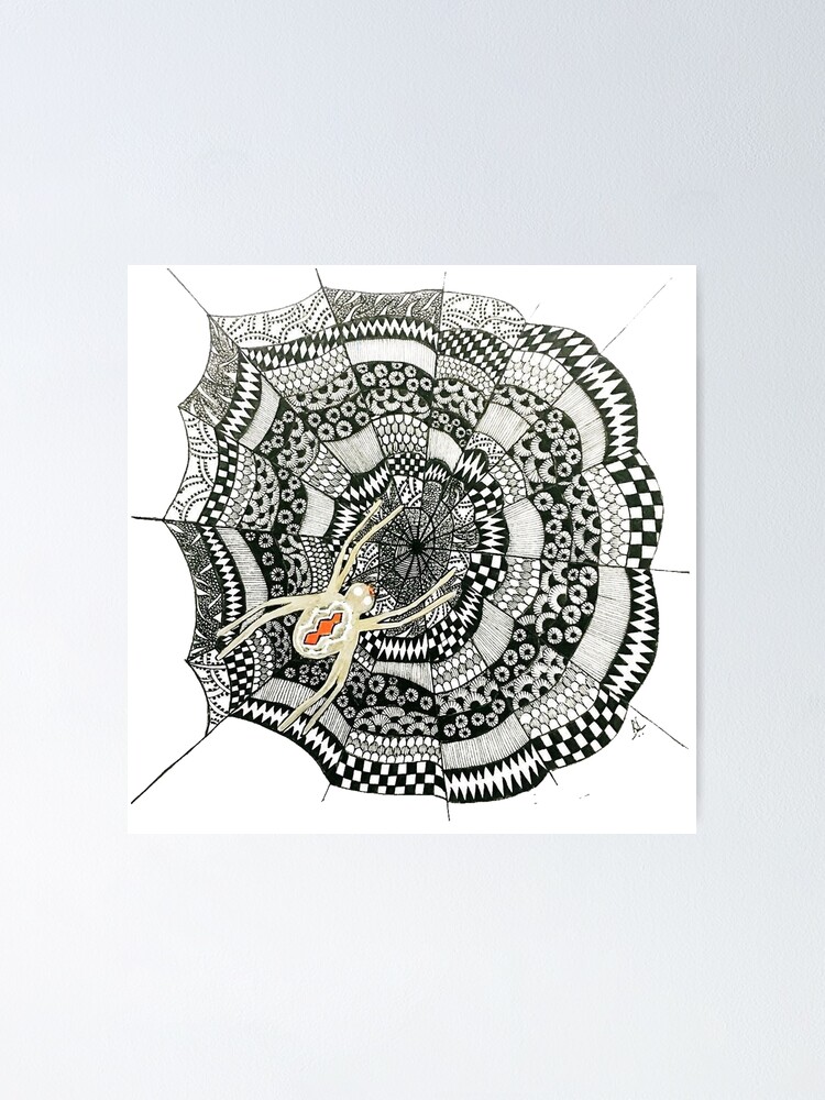 "Zentangle Spider Web" Poster by ruchyum | Redbubble
