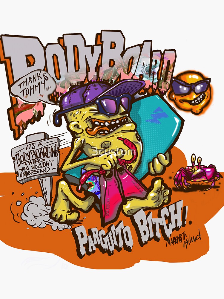 "bodyboard" Sticker for Sale by 3custom | Redbubble