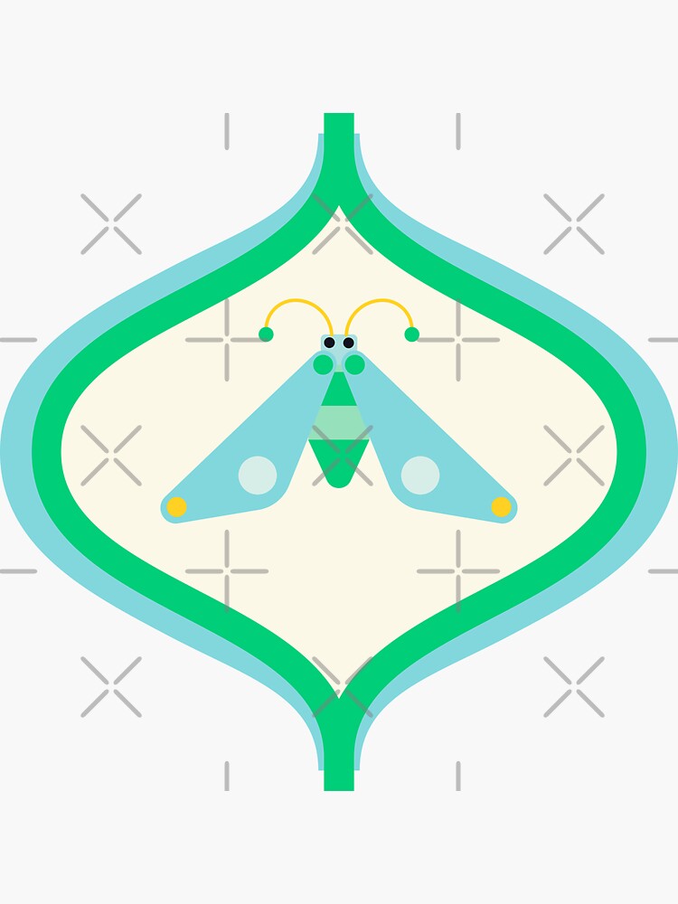 "Cute retro blue and green bug" Sticker for Sale by marufemia | Redbubble
