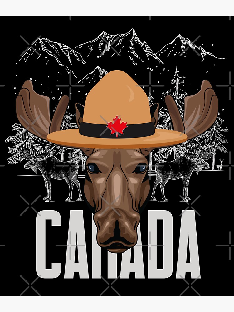 "Canada Wilderness Moose Mountie Hat" Sticker for Sale by kdgprints ...