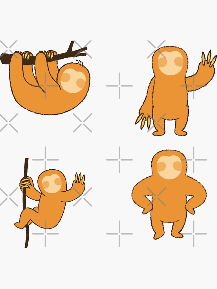 "Sloth Sticker Pack #2" Sticker for Sale by Pstawicki | Redbubble