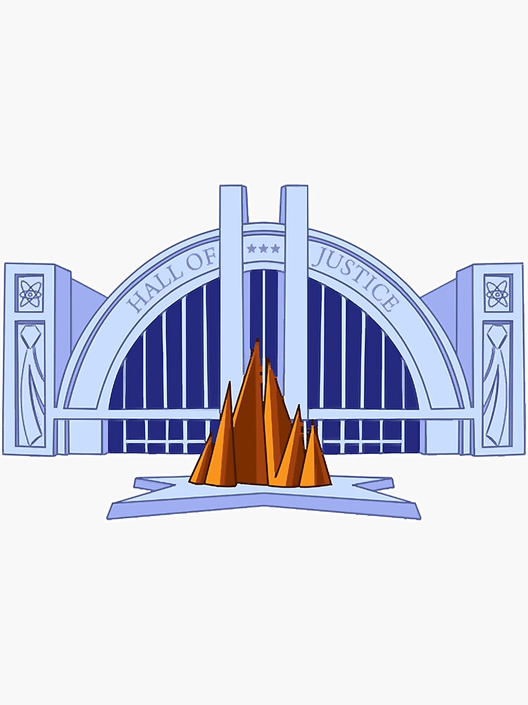 "Hall of Justice " Sticker for Sale by MacelynArp8 | Redbubble