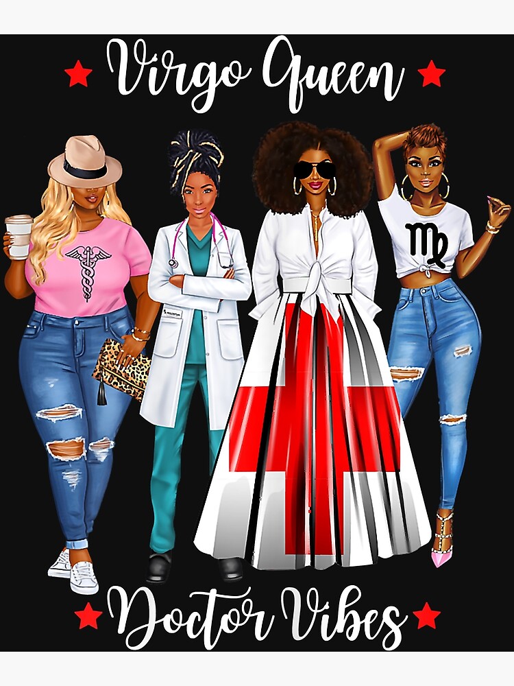 Póster «Black Doctor Virgo Queen Agosto Septiembre Cumpleaños Zodiac ...