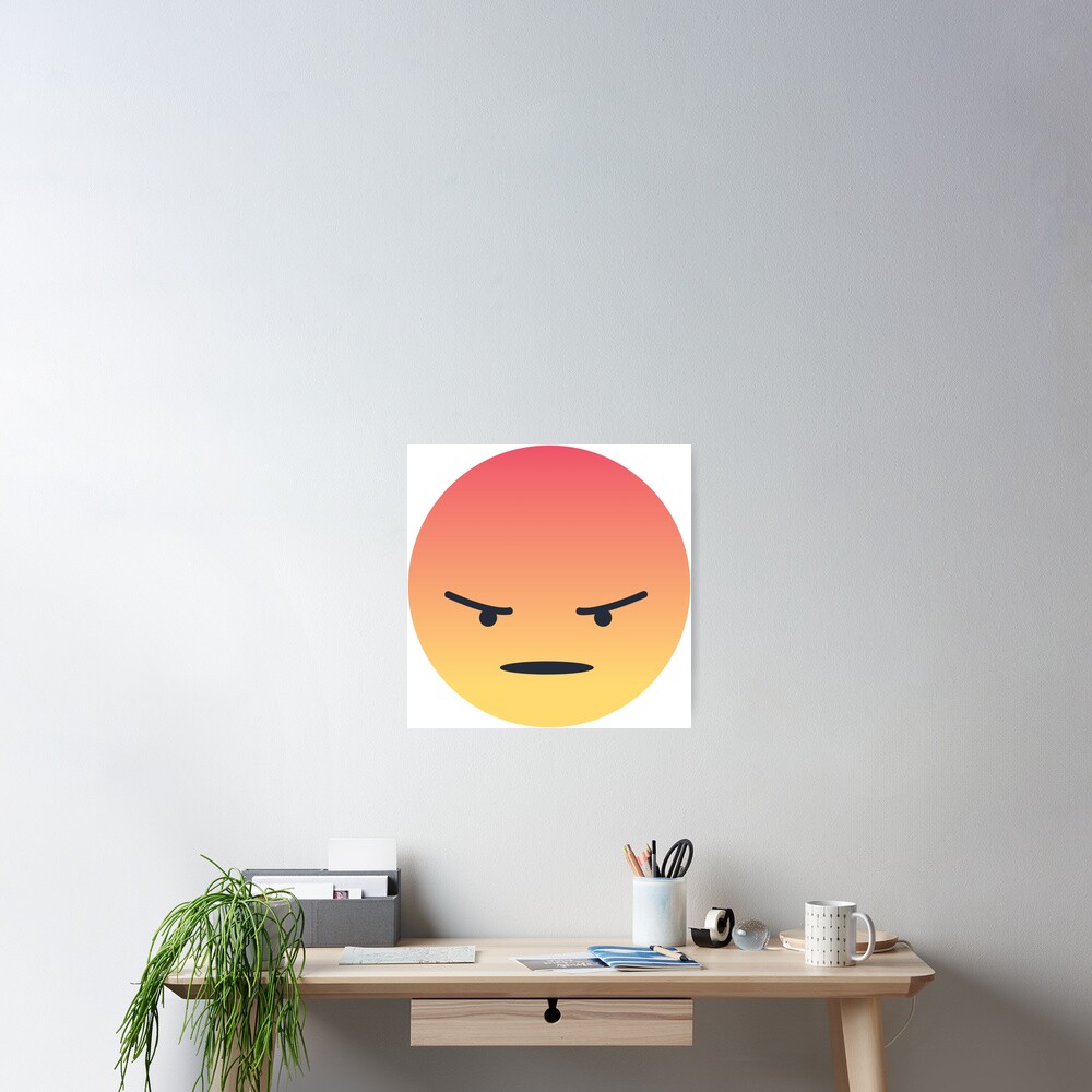 "Facebook Angry Emoji" Poster by BrandonSimms | Redbubble