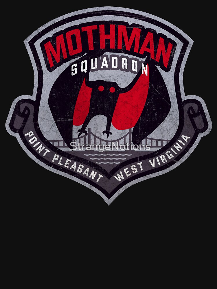 "Mothman Squadron Parody Military Emblem Patch Design" T-shirt for Sale ...