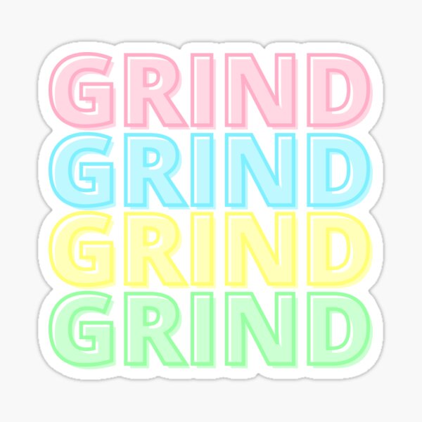 "Pastel Grind Sticker" Sticker for Sale by TryHard-Studios | Redbubble