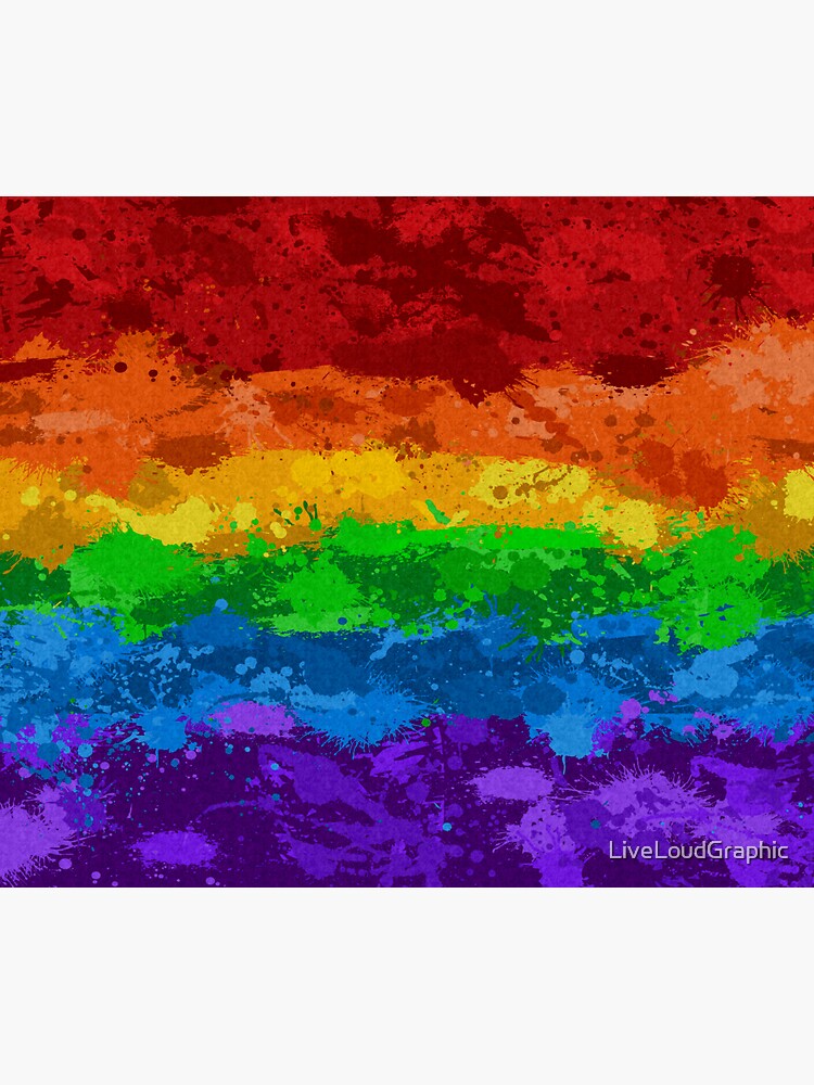 "Abstract Paint Splatter LGBTQ Pride Rainbow Flag Background" Sticker for Sale by ...