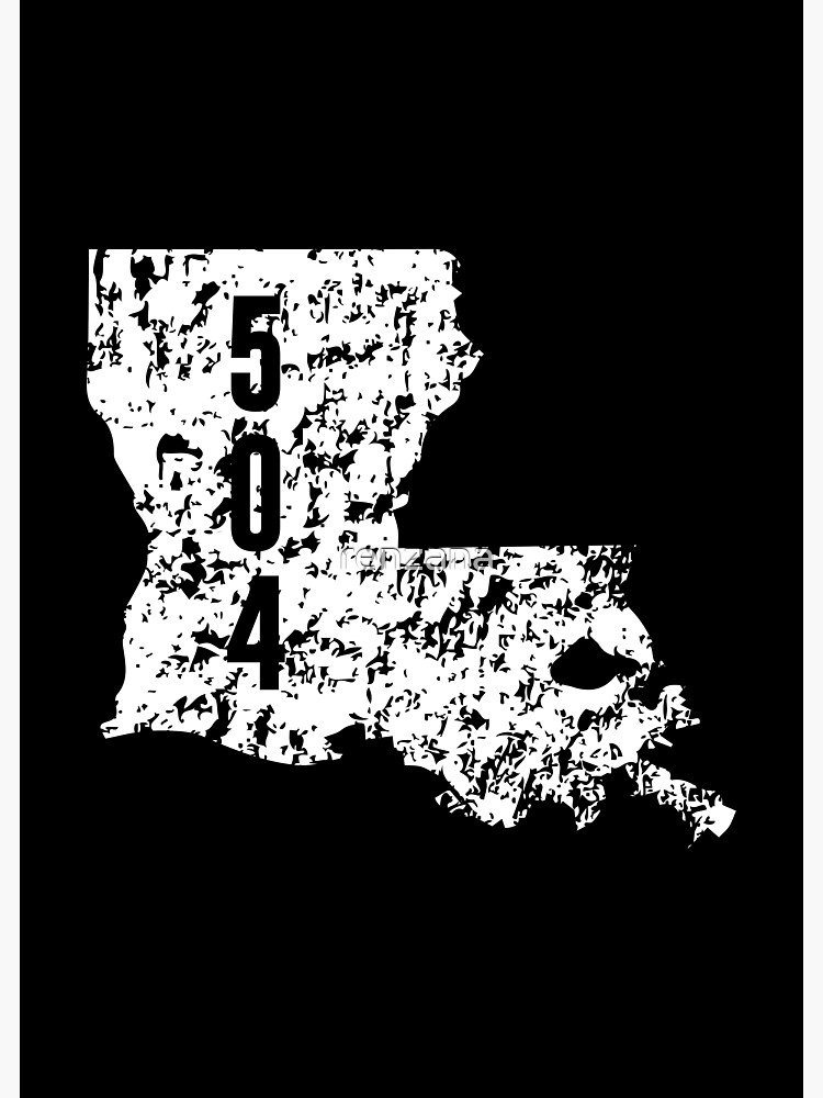 "504 Area Code New Orleans Louisiana Map" Poster for Sale by renzana ...